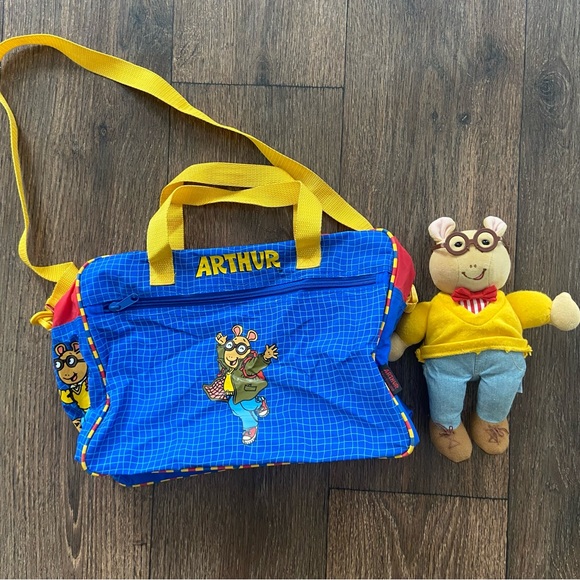 pbs | Accessories | Vintage 9s Arthur Colorblock Duffel Tote Bag And ...